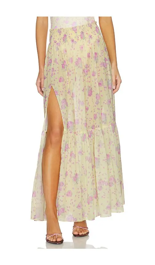 LoveShackFancy Umber Skirt - Lemon