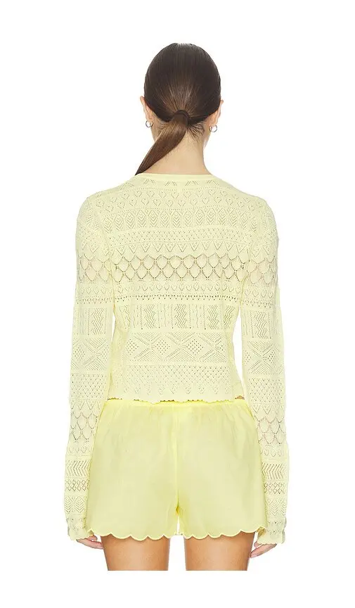 LoveShackFancy Brigette Cardigan - Lemon