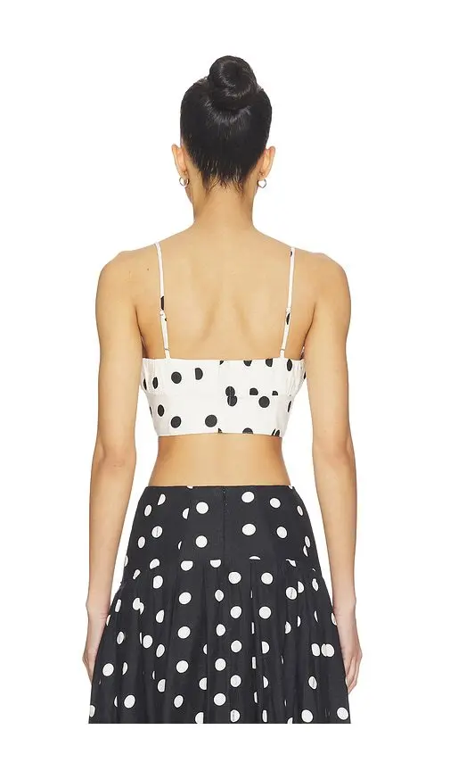 NICHOLAS Yulia Polka Dot Cropped Top