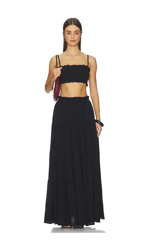 MORE TO COME Mora Maxi Skirt Set - Black