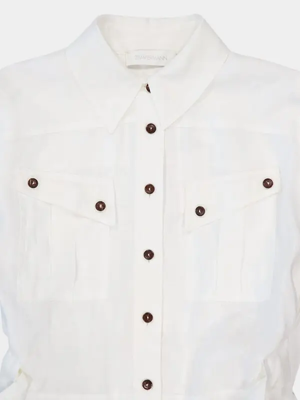 Zimmermann Rhiannon Cuffed Linen Playsuit