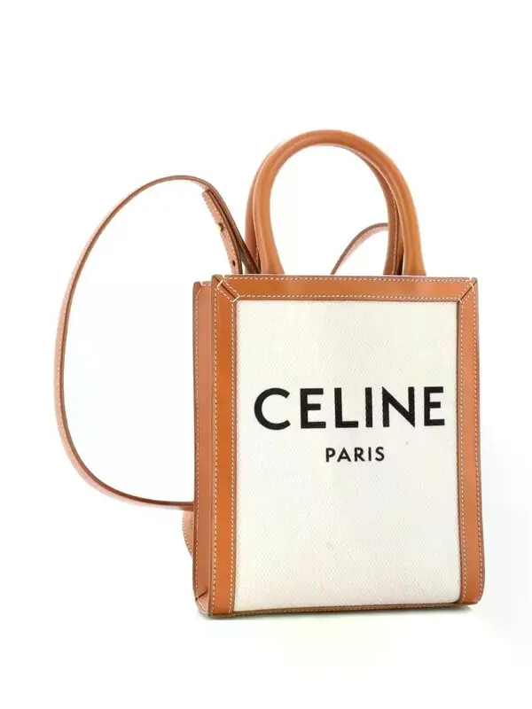 Celine Vertical Cabas Canvas Mini Tote - Brown