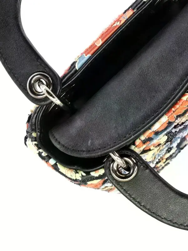 Dior Lady Beaded Embroidered Leather Micro Satchel - Multicolour
