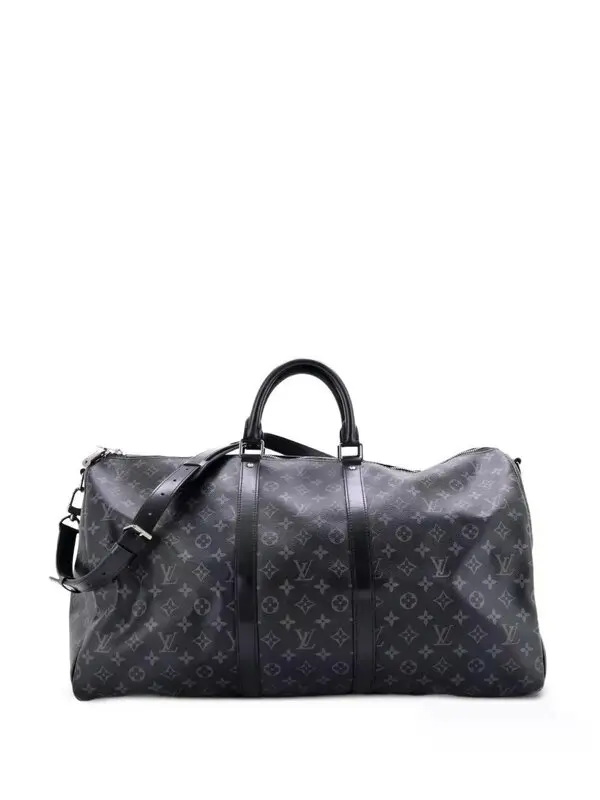 LOUIS VUITTON Keepall Bandouliere 55 Travel Bag Monogram Eclipse Canvas