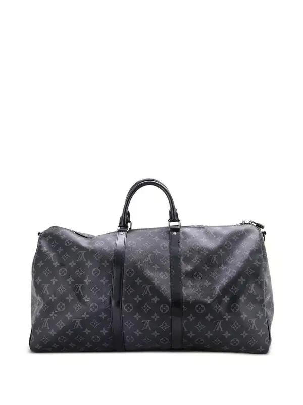 LOUIS VUITTON Keepall Bandouliere 55 Travel Bag Monogram Eclipse Canvas