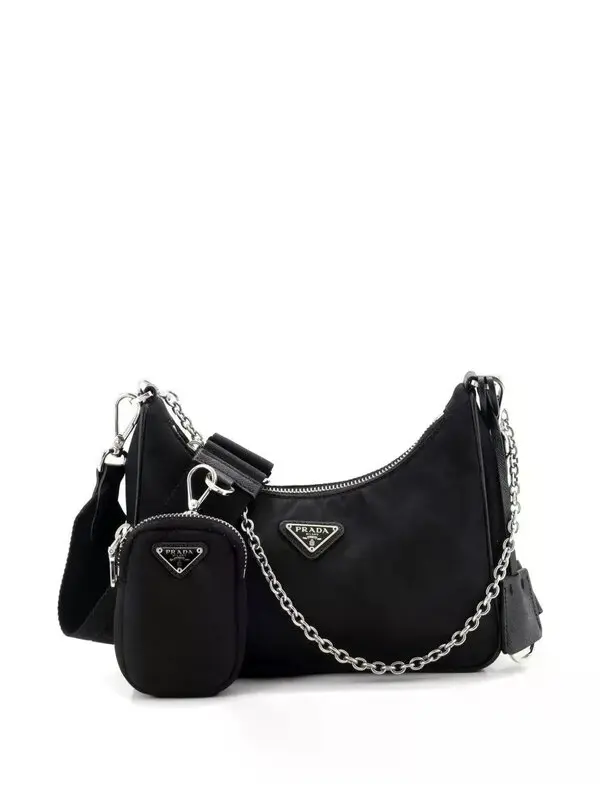Prada Re-edition 2005 Tessuto Shoulder Bag - Black