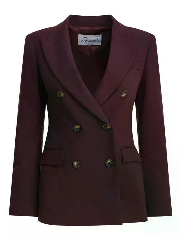 SEMPER Double-breasted Tortoiseshell-button Blazer