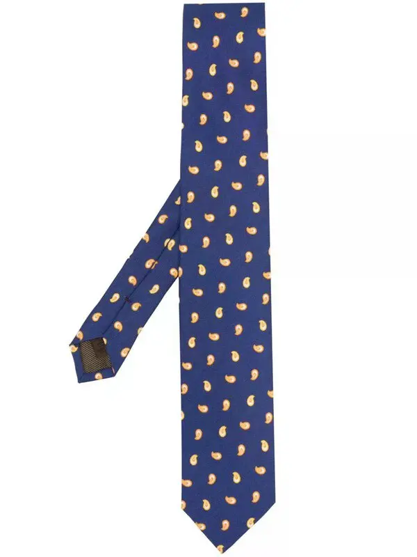 Church's Graphic-print Silk Necktie - Blue