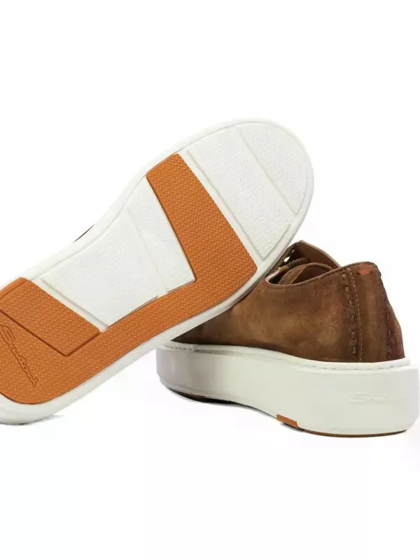Santoni Leather Sneakers - Brown