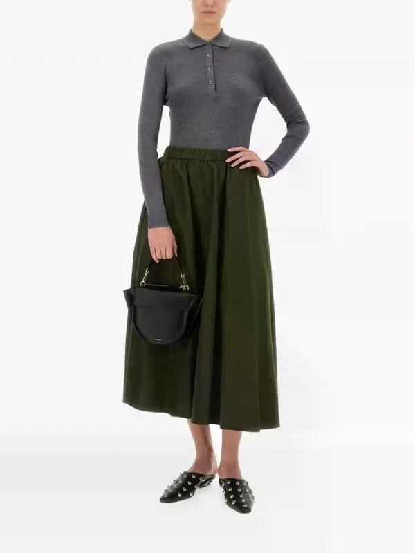 Aspesi Pleated A-line Midi Skirt
