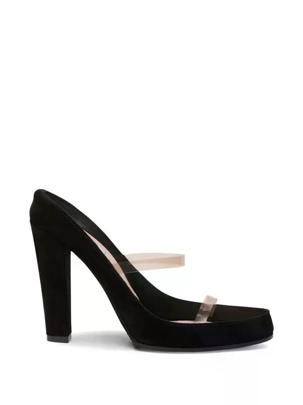 Moschino High-heeled Suede And Pvc Sandals