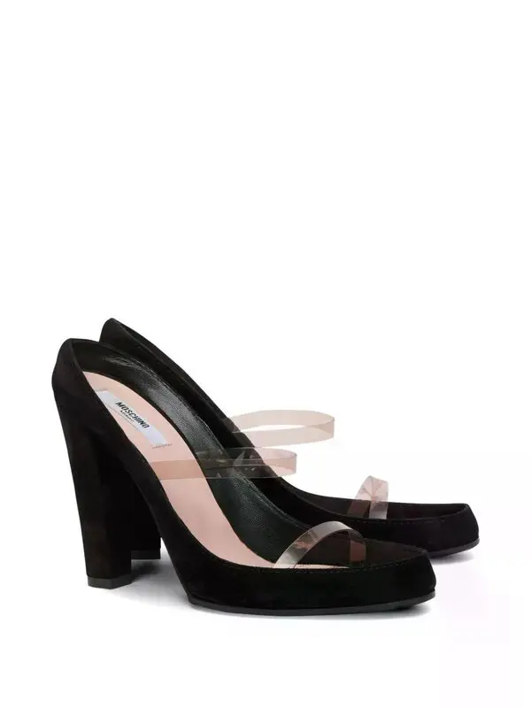 Moschino High-heeled Suede And Pvc Sandals