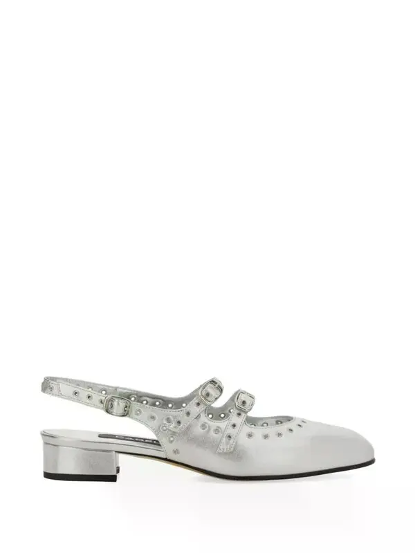 CAREL Buckle Slingback Pumps - Silver