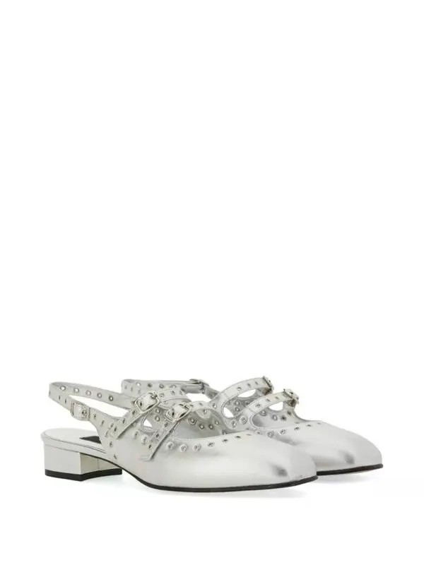 CAREL Buckle Slingback Pumps - Silver