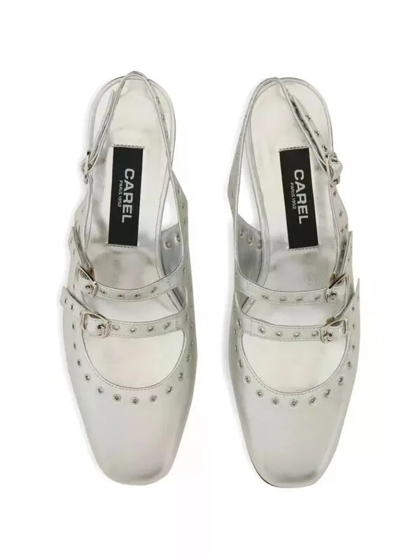 CAREL Buckle Slingback Pumps - Silver