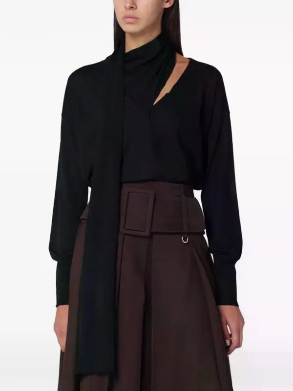 ROBERTO COLLINA Scarf Sweater - Black