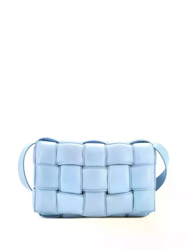 Bottega Veneta Cassette Padded Maxi Intrecciato Leather Small Crossbody Bag - Blue