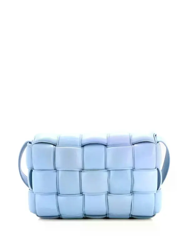 Bottega Veneta Cassette Padded Maxi Intrecciato Leather Small Crossbody Bag - Blue