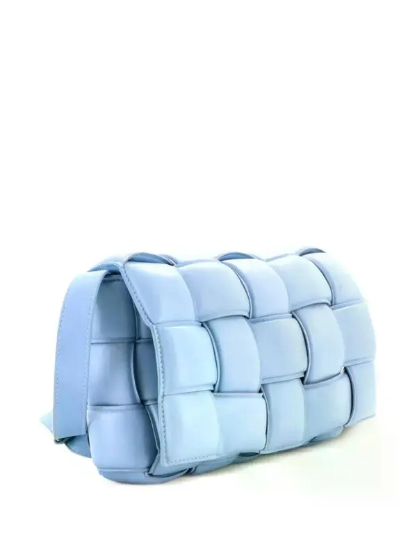 Bottega Veneta Cassette Padded Maxi Intrecciato Leather Small Crossbody Bag - Blue