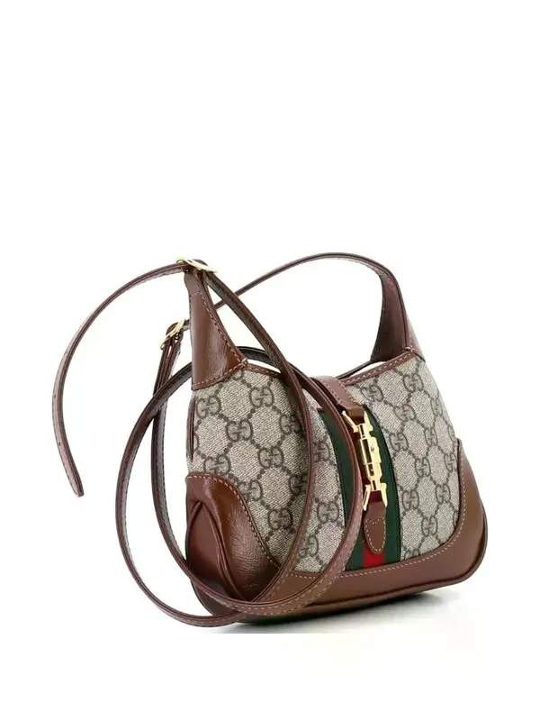 Gucci Jackie 1961 Gg Coated Canvas Mini Hobo Bag - Brown
