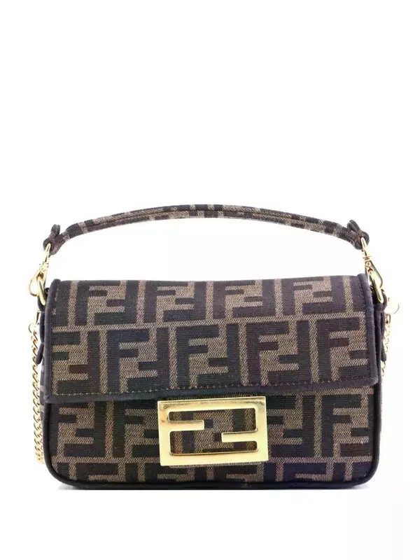Fendi Baguette Zucca Canvas Mini Crossbody Bag