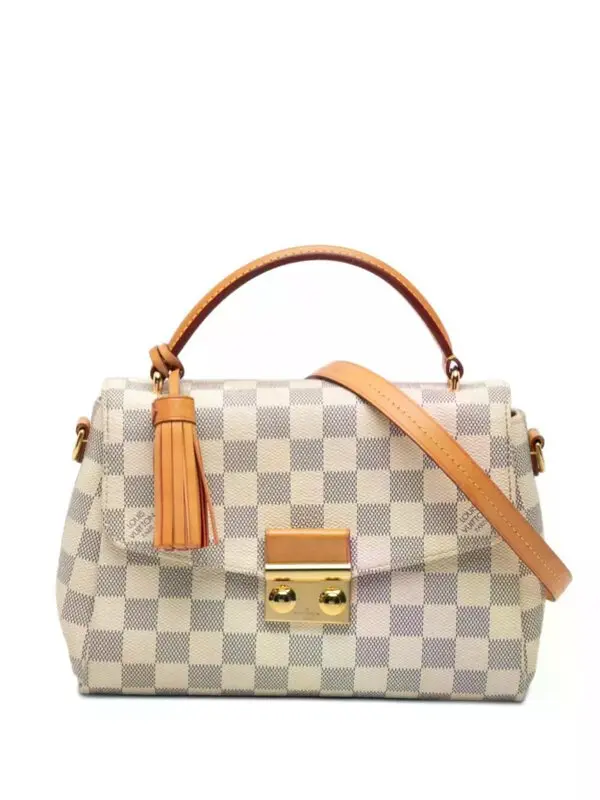LOUIS VUITTON 2016 Damier Azur Croisette Satchel - White