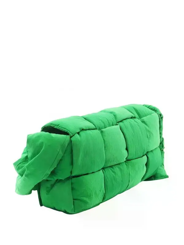 Bottega Veneta 2012-2026 Nylon Intrecciato Padded Tech Cassette Crossbody Bag - Green