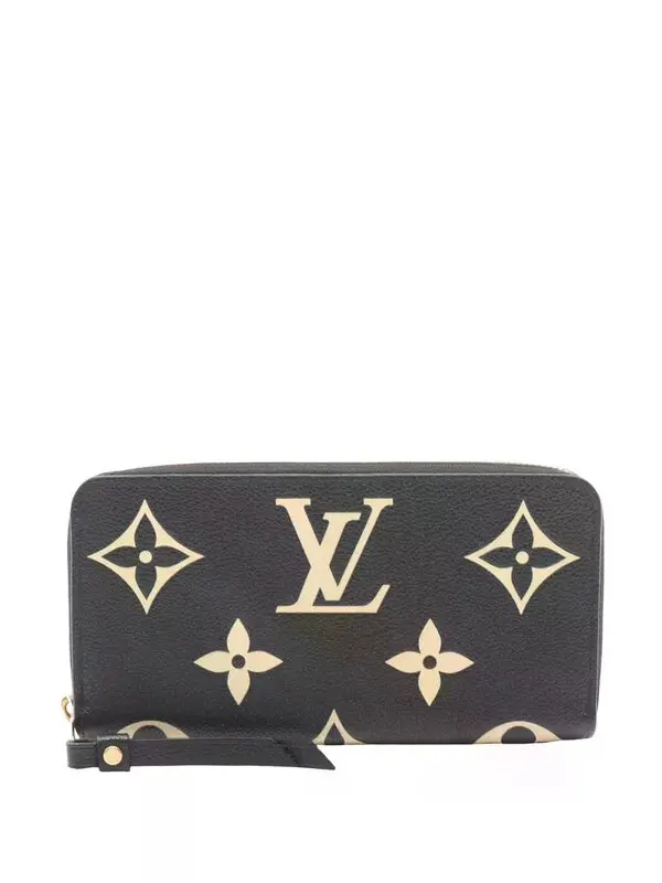 LOUIS VUITTON 2021-2026 Bicolor Monogram Empreinte Zippy Wallet Long Wallets - Black