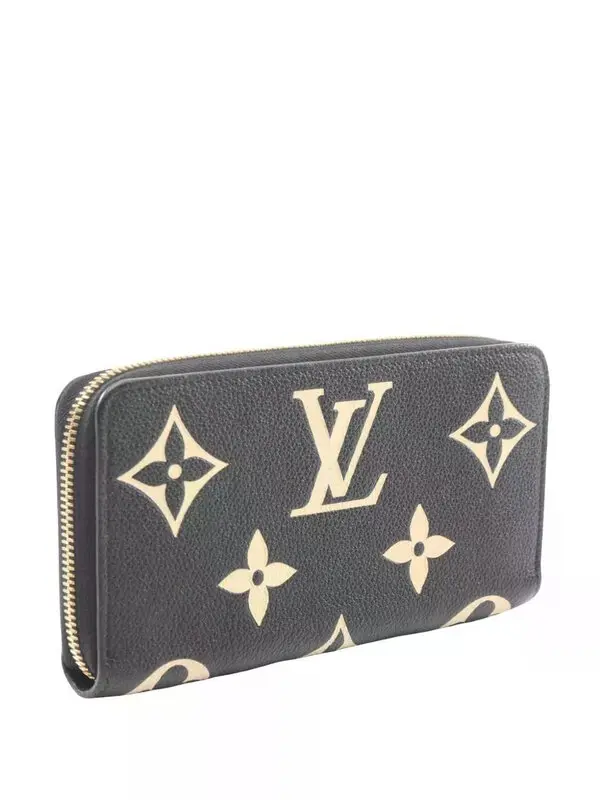 LOUIS VUITTON 2021-2026 Bicolor Monogram Empreinte Zippy Wallet Long Wallets - Black