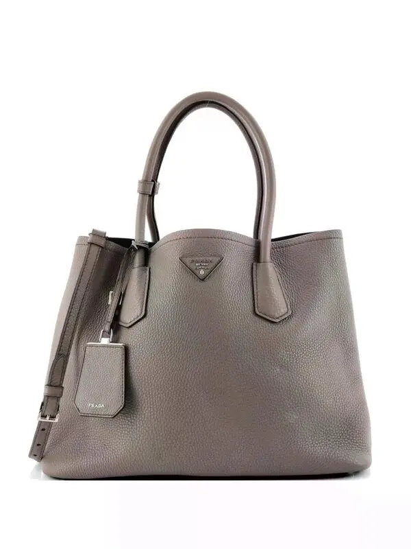 Prada Cuir Double Saffiano Leather Large Tote Bag - Grey