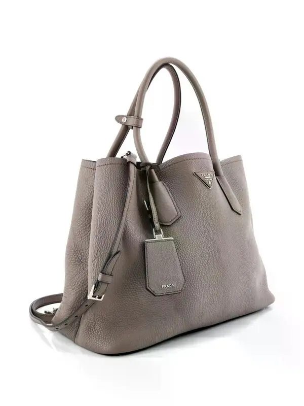 Prada Cuir Double Saffiano Leather Large Tote Bag - Grey