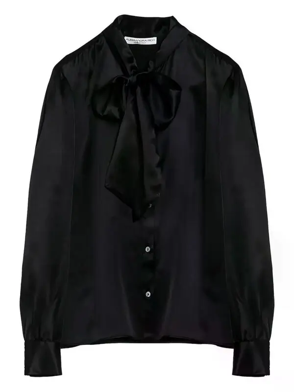Alessandra Rich Bow-neck Satin Shirt