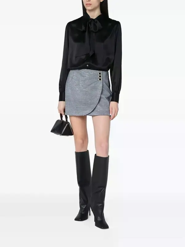 Alessandra Rich Bow-neck Satin Shirt