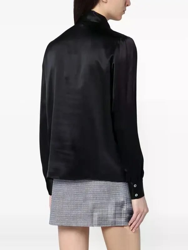 Alessandra Rich Bow-neck Satin Shirt