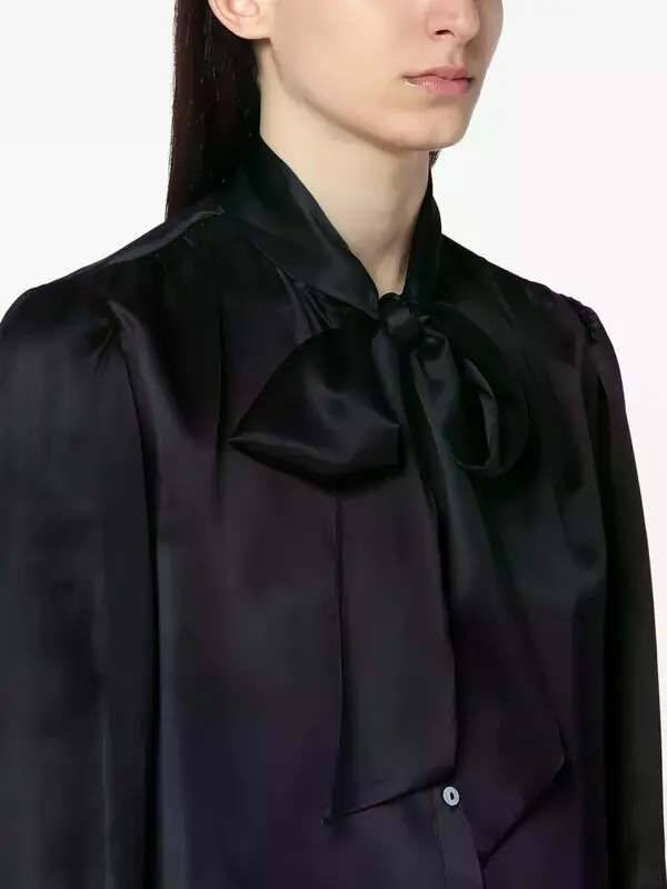 Alessandra Rich Bow-neck Satin Shirt