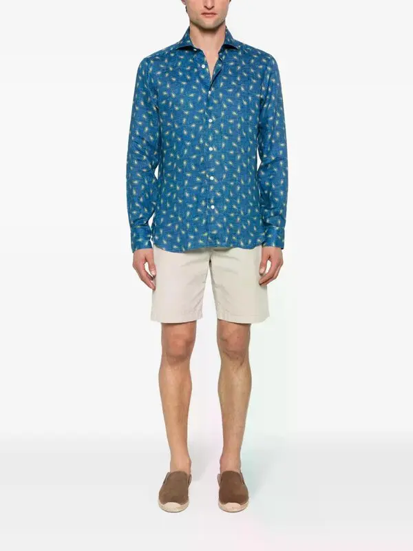 BARBA NAPOLI Paisley-print Linen Shirt