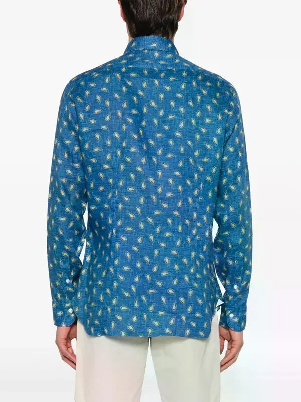 BARBA NAPOLI Paisley-print Linen Shirt