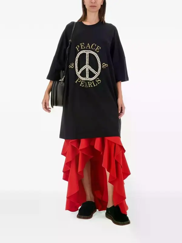 Moschino Peace & Pearls Interlock Cotton Dress