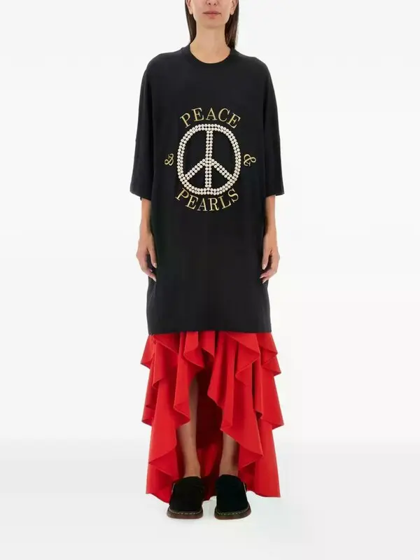 Moschino Peace & Pearls Interlock Cotton Dress