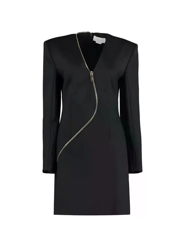 GENNY Zip V-neck Mini Dress