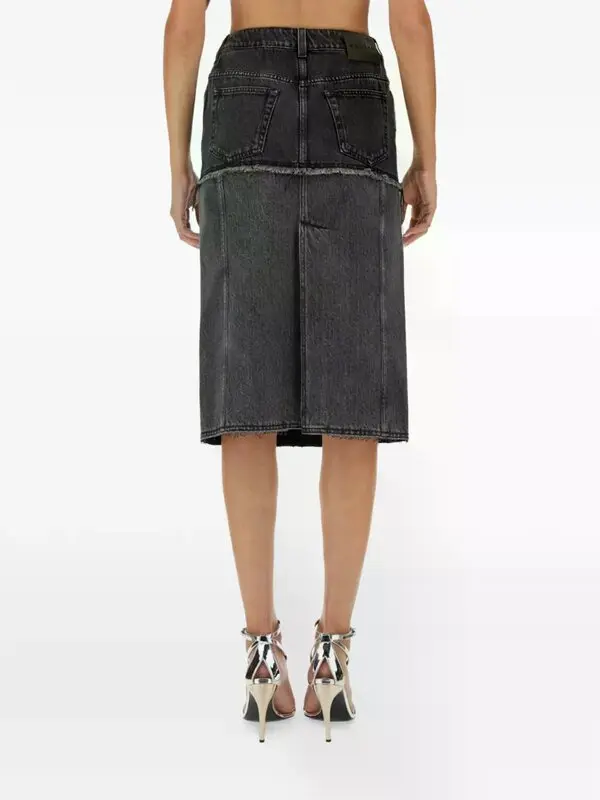 Alexander McQueen Two-tone Denim Midi Skirt