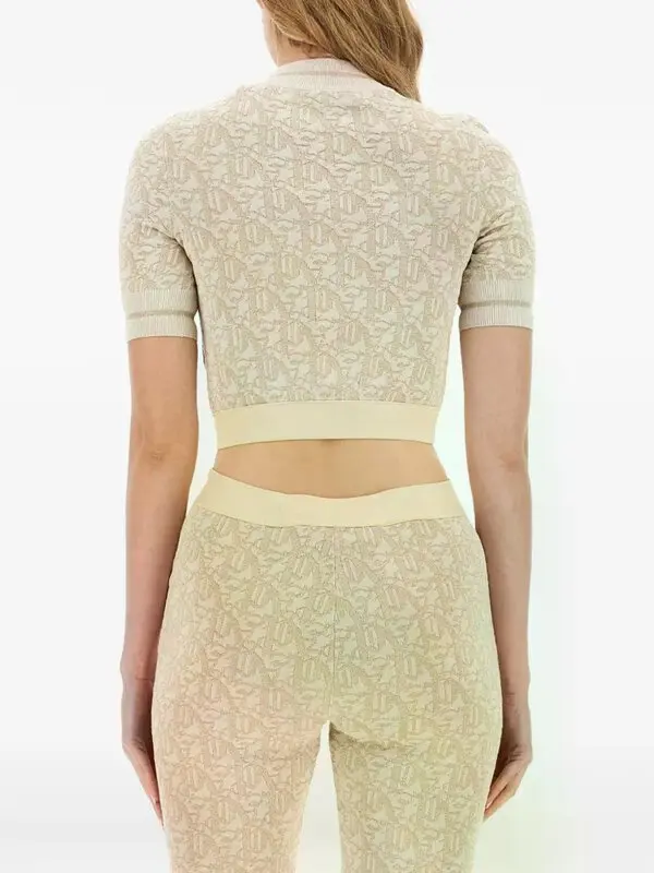 Palm Angels Monogram-jacquard Knitted Crop Top