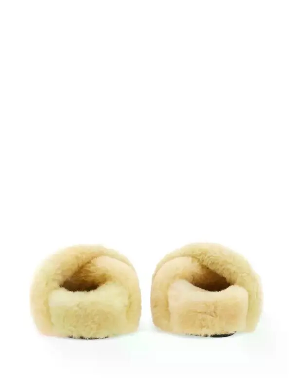 JIL SANDER Shearling Crossover Flat Sandals