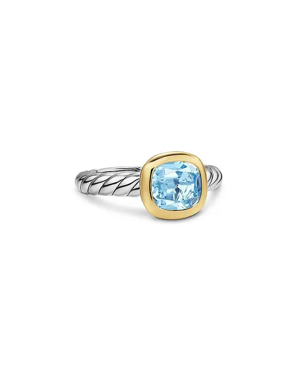 David Yurman Dy Mercer Color Stone Ring - Sky Blue/gold/silver