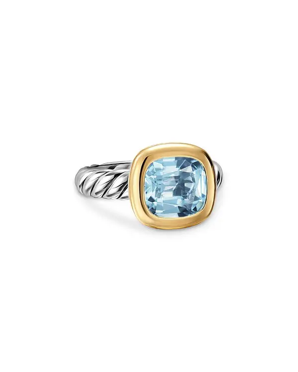 David Yurman Dy Mercer Ring With Sky Blue Topaz - Sky Blue/gold/silver
