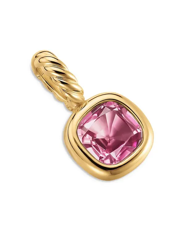 David Yurman 18k Yellow Gold Pink Tourmaline Amulet - Pink/gold