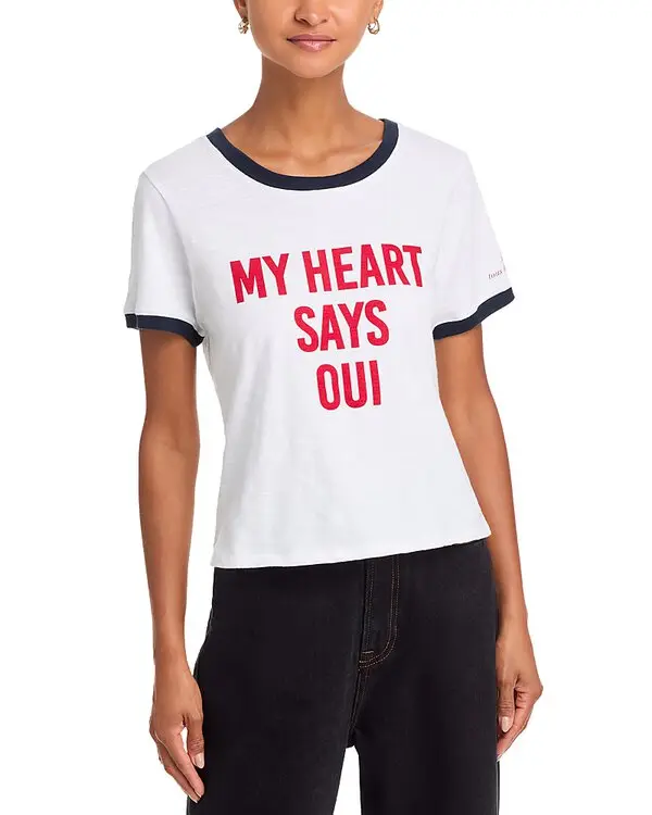 Cinq À Sept My Heart Says Oui Shrunken Ringer Tee