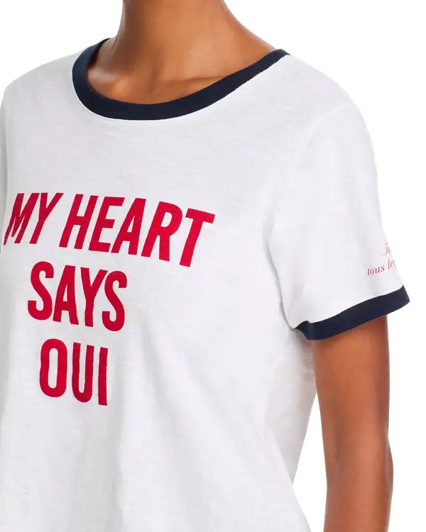 Cinq À Sept My Heart Says Oui Shrunken Ringer Tee