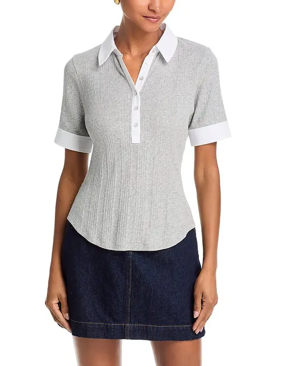 Cinq À Sept Short Sleeve Jaden Top - Heather Grey