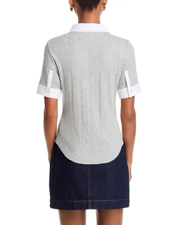Cinq À Sept Short Sleeve Jaden Top - Heather Grey